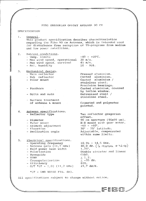 Radiation Patterns of Fibo 90 cm. Norwegian Telecom Tests - fibo-owners.com